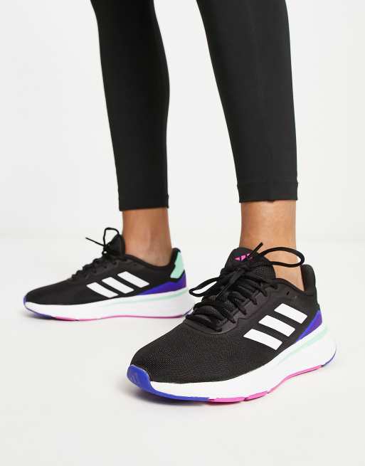 adidas Runing Start Your Run trainers in black and white | ASOS