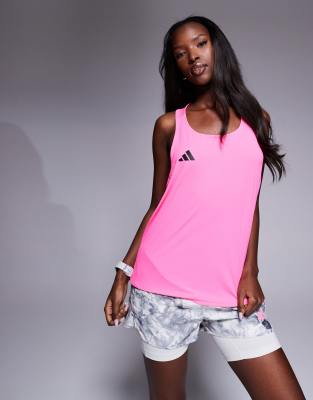 adidas Running Adizero singlet in hot pink | ASOS