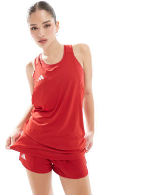 adidas Running Adizero singlet top in red | ASOS