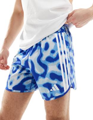 adidas Running camo print shorts in blue | ASOS