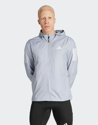 adidas Running Own The Run jacket in silver | ASOS