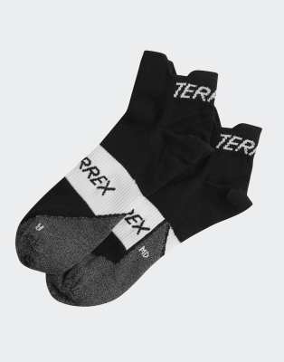 adidas Terrex heat.rdy trail running speed ankle socks in black / white ...