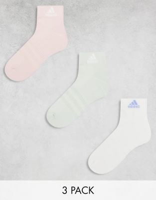 adidas Training 3 pack ankle socks in pastel colours | ASOS