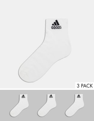 adidas Training 3 pack ankle socks in white | ASOS