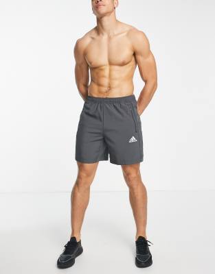 adidas Training logo shorts in grey | ASOS