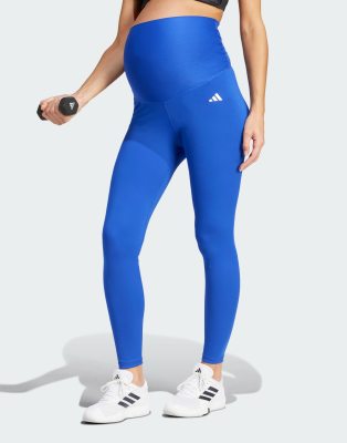 adidas Training Maternity Essentials 7/8 leggings in blue | ASOS