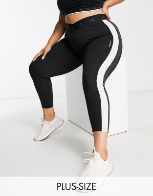 adidas Training Plus - Techfit - Legging à taille haute color block - Noir et blanc | ASOS
