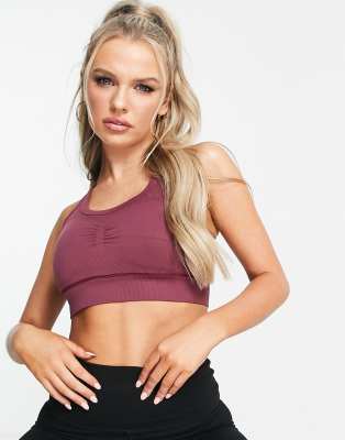 adidas Training studio bra in burgundy | ASOS