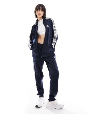 adidas Training three stripe tracksuit in navy | ASOS
