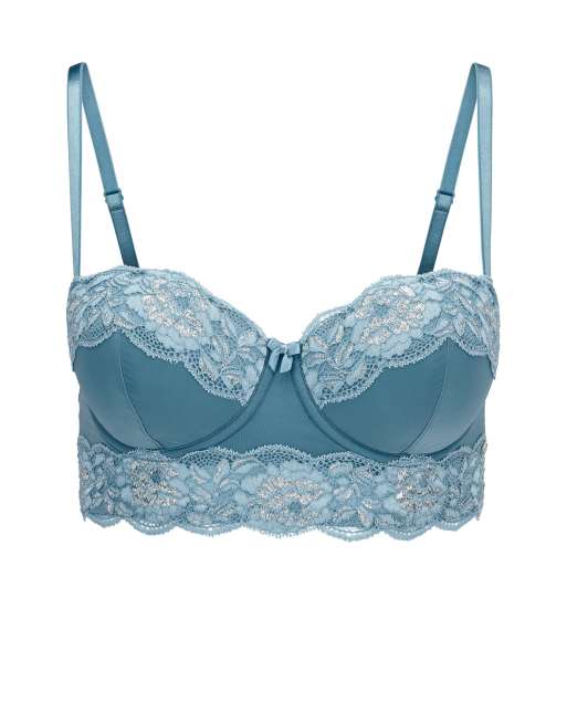 Adore Me Mavis contour balconette bra in floral blue | ASOS