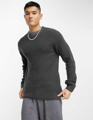 ADPT – Gerippter Oversize-Pullover in Dunkelgrau | ASOS