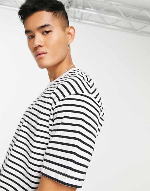 ADPT oversized boxy fit t-shirt in white stripe | ASOS ADPT oversized boxy fit t-shirt in white stripe | ASOS