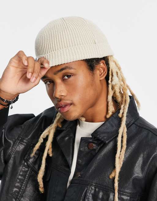 ADPT ribbed fisherman beanie in oatmeal | ASOS