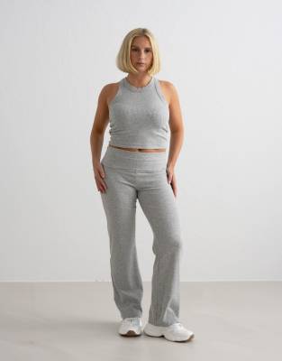 Aim'n Grey melange ease ribbed tank top and bottom | ASOS