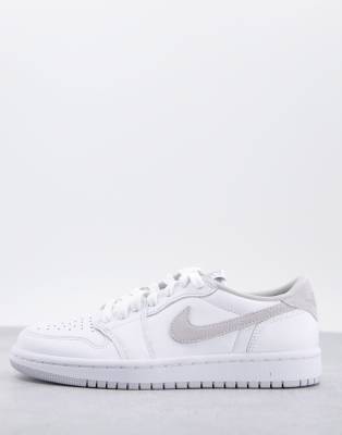 Air Jordan 1 Low OG trainers in white and grey | ASOS