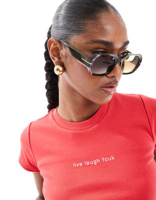 AJ Morgan - Occhiali da sole grandi rotondi verdi con lenti marroni | ASOS