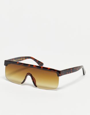 A.Kjaerbede Move Visor Sunglasses In Demi Tort | ASOS