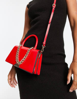 ALDO Aveda bag with gold hardware in red | ASOS