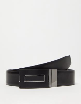 Aldo belt with plate buckle detail in black | ASOS
