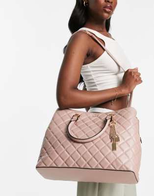 ALDO Chipper quilted tote bag in beige | ASOS