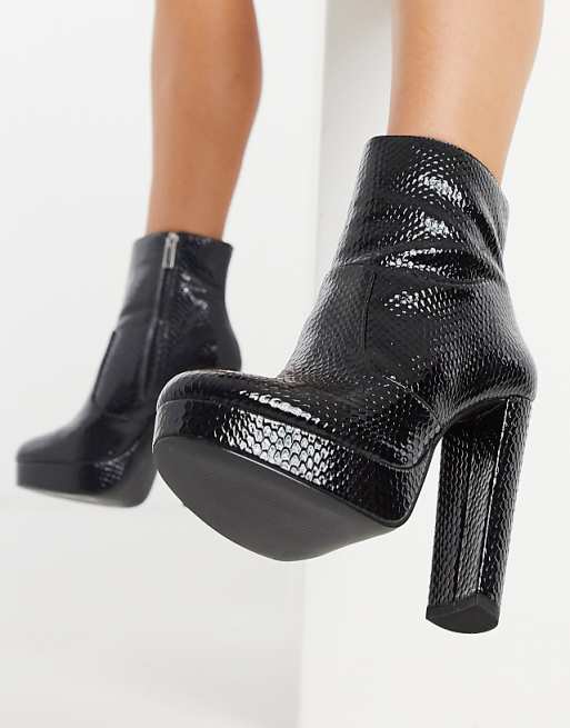 Aldo – Czarne lakierowane buty do kostki na platformach | ASOS Aldo – Czarne lakierowane buty do kostki na platformach | ASOS