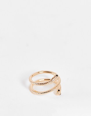 ALDO Hydrangea twisted snake ring in gold | ASOS