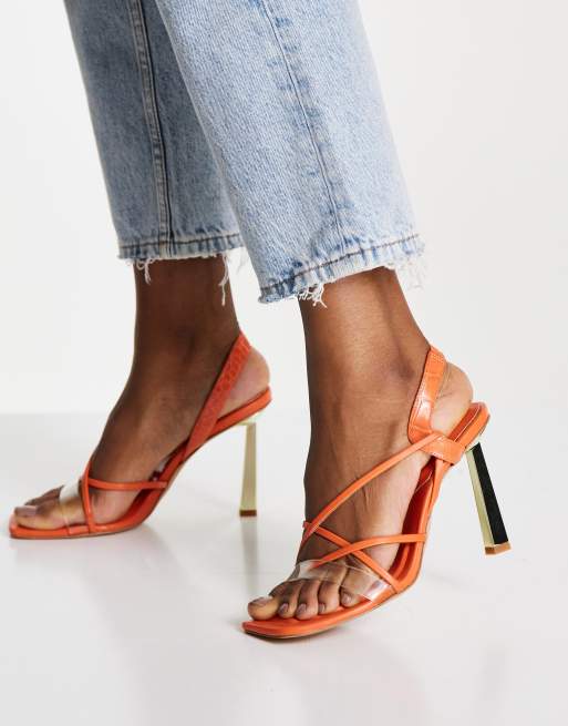 ALDO – Juliet – Orange sandaler med klackar | ASOS