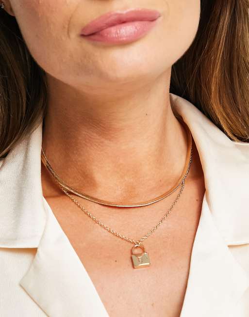 ALDO Marzahn snake chain necklace in gold | ASOS