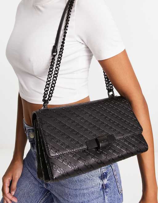 ALDO Schema crossbody bag with monogram in black | ASOS