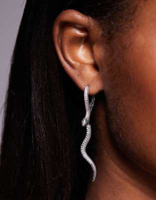 ALDO slytheria pave snake earrings in gold | ASOS