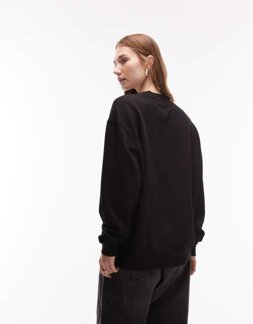 Allsaints ania etta floral graphic sweatshirt in black | ASOS