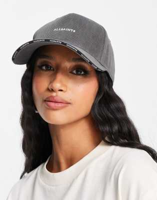 AllSaints baseball cap in washed black | ASOS