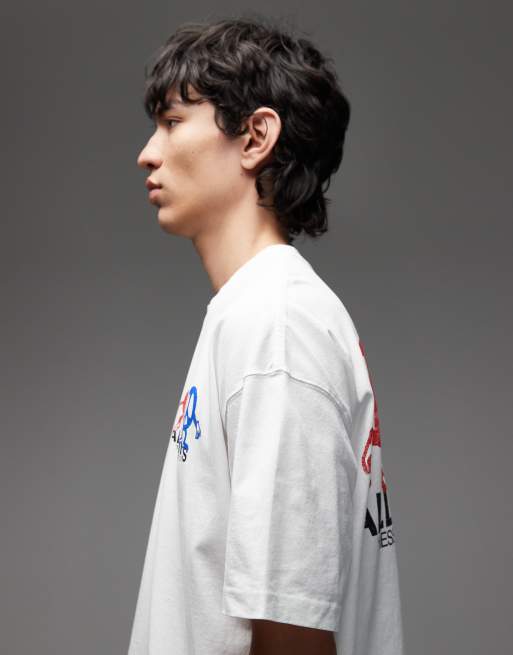 AllSaints Bedfellow peace graphic T-shirt in white | ASOS