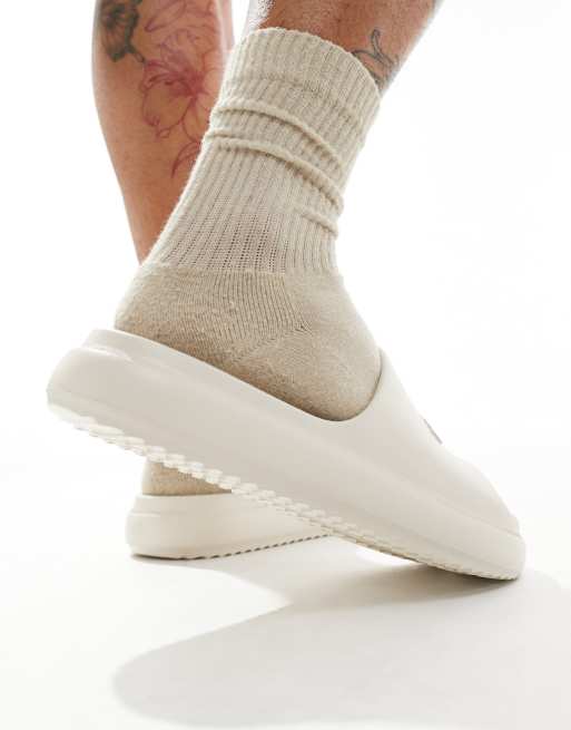 AllSaints Dune lightweight chunky slides in off white | ASOS