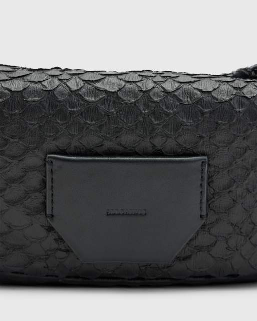 AllSaints real leather Madea Snake cross body in black | ASOS