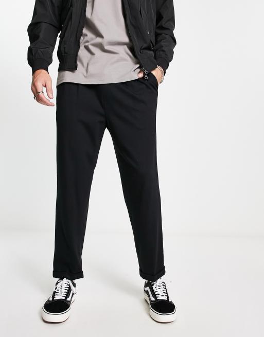 AllSaints Rein cropped slim tailored pants in black | ASOS
