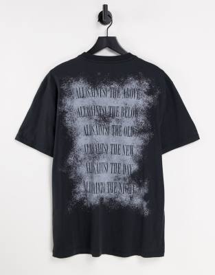AllSaints shadow stamp logo T-shirt in black by AllSaints