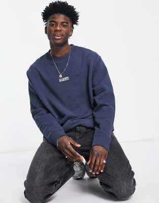 Allsaints state crew neck sweatshirt in blue | ASOS