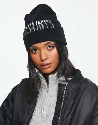 AllSaints state logo beanie in black | ASOS
