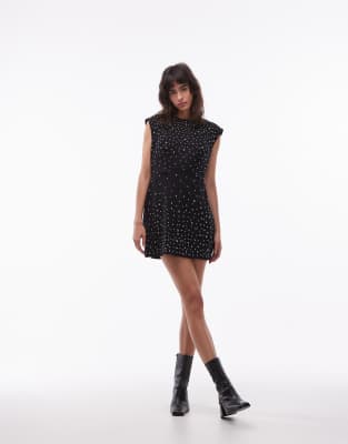AllSaints - Tamara - Robe courte ornementée - Noir | ASOS
