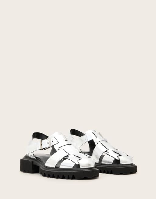 AllSaints - Tess - Sandales - Argenté | ASOS