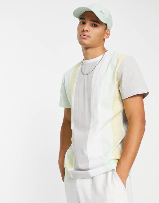 American Stitch stripe t-shirt in light green and yellow | ASOS