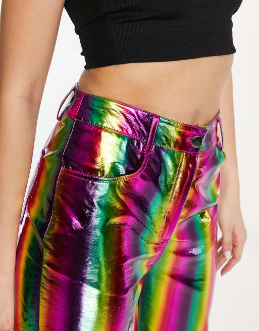 Blazer Rainbow Skirt Asos 🏤 Amy Lynn Lupe trouser in rainbow metallic ASOS