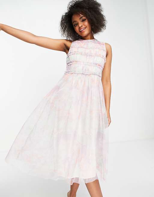 Anaya With Love frill midi dress in white floral tulle | ASOS Anaya With Love frill midi dress in white floral tulle | ASOS