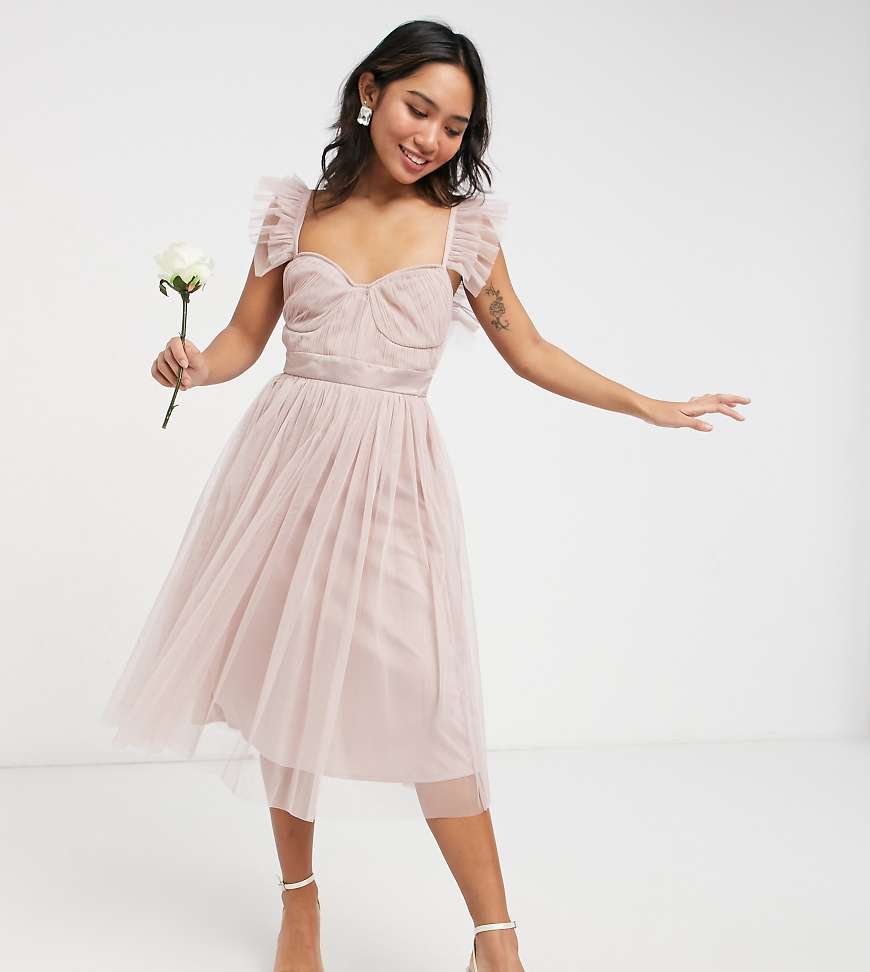 Anaya Petite Anaya With Love Petite Bridesmaid Tulle Frill Sleeve Midi ... Anaya Petite Anaya With Love Petite Bridesmaid Tulle Frill Sleeve Midi ...