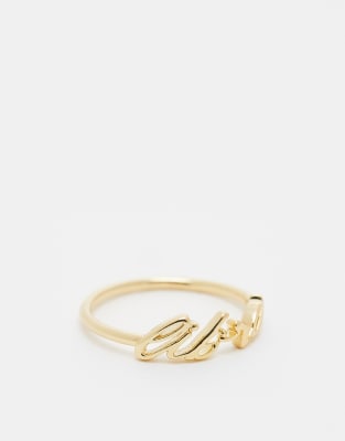 Anillo del signo zodiacal Libra chapado en oro de 14 quilates con bolsa ...