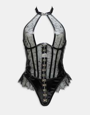 Ann Summers Kiss me more crotchless teddy in black | ASOS