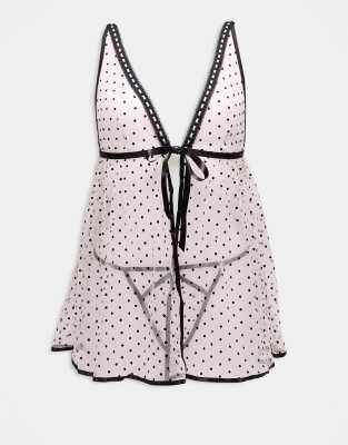 Ann Summers Mesmerising ouvert babydoll set in pink and black | ASOS