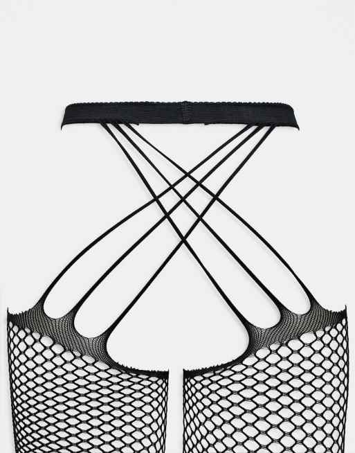 Ann Summers crotchless fishnet tights in black | ASOS