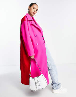 Annorlunda Two-tone Coat In Red And Pink | ModeSens